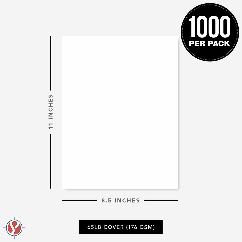 8.5 x 11" Premium Colored Card Stock Paper - 65lb Cover - Case of 1000 ...