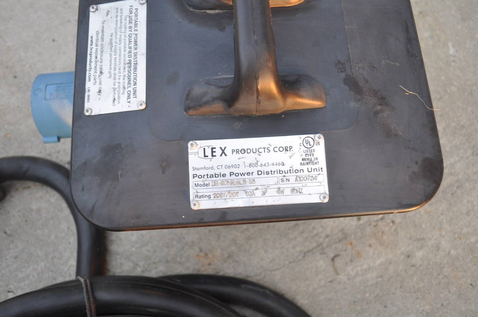 LEX POWER DISTRIBUTION 60AMP DB60NP WITH 6/5 INPUT CABLE 2 30 AMP 3PH ...