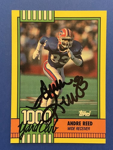 ANDRE REED HOF Signed 1990 Topps 1000 Yard Club #7 Buffalo Bills ...