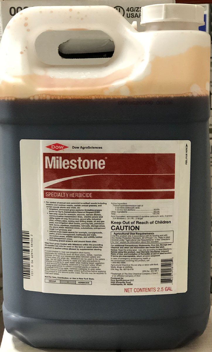 Milestone Herbicide - 2.5 Gallons (aminopyralid 40.6%) by Dow ...