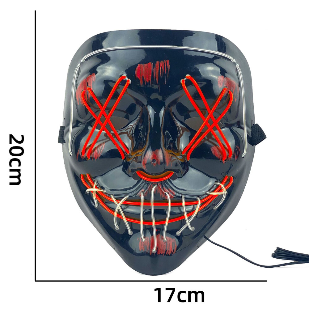 LED Purge Mask Glow in Dark Light up Halloween Neon Costume Scary Rave ...