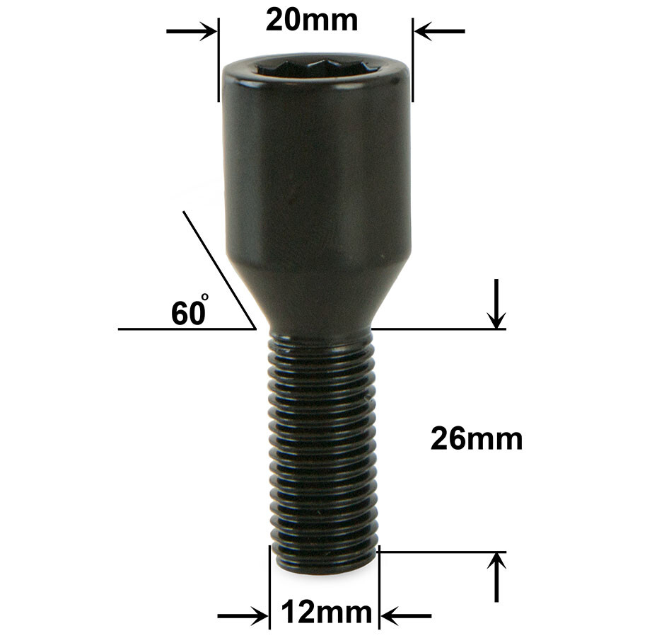 For Alpina D10 - Black Tuner Wheel Bolts - Set of 20 Nuts - Aftermarket ...