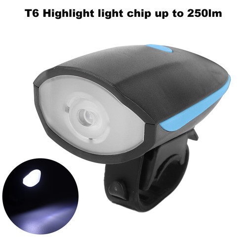Road Bike Headlight USB Cycle Front Light with Horn Rechargeable Safe ...