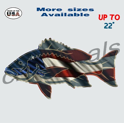American Red Snapper Decal Sticker Fishing Car & Truck Window Decals ...
