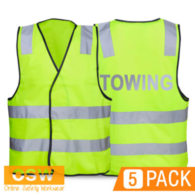 5 x Hi Vis H-Pattern Reflective TOWING Day & Night Safety Tow Truck NSW ...