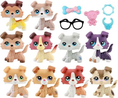 10PCS Pet Shop LPS Rare Toy lps Collie Set with LPS Accessories Kids ...