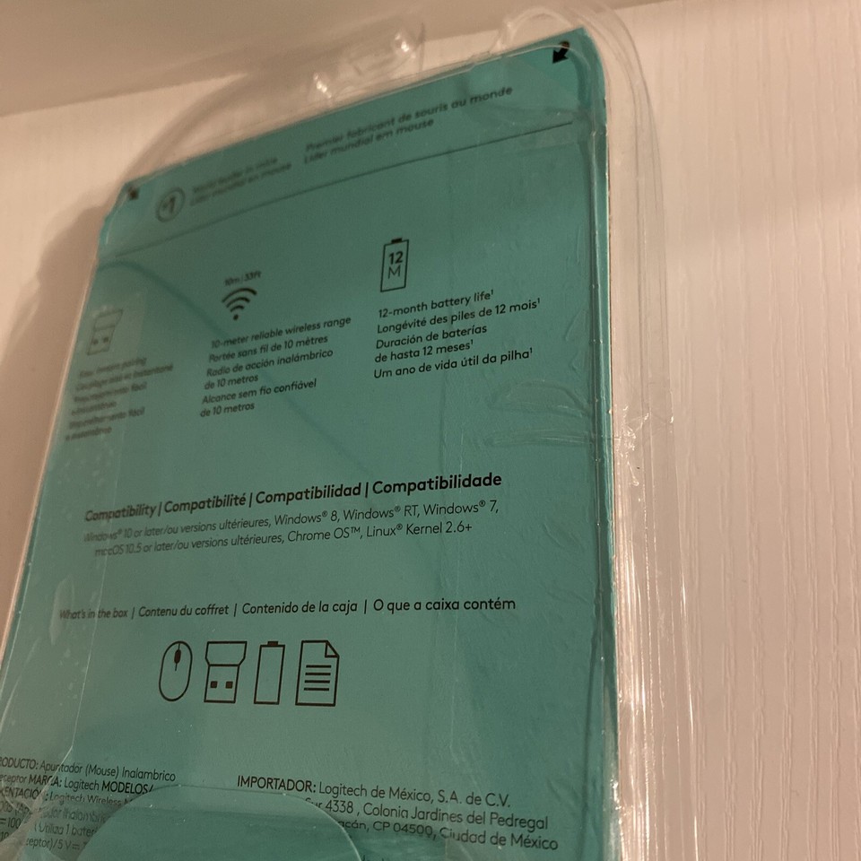 Logitech Wireless Computer Mouse M185 Blue & Black - Open Box ...