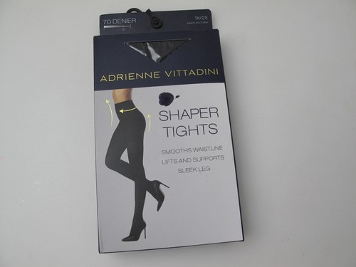 Adrienne Vittadini Body Shaper Tights in Black, Sizes 1X- 2X, Footed ...