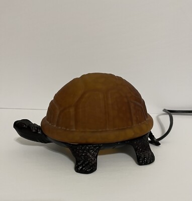 Amber Glass Turtle Tortoise Night Light Accent Lamp Bronze Color ...