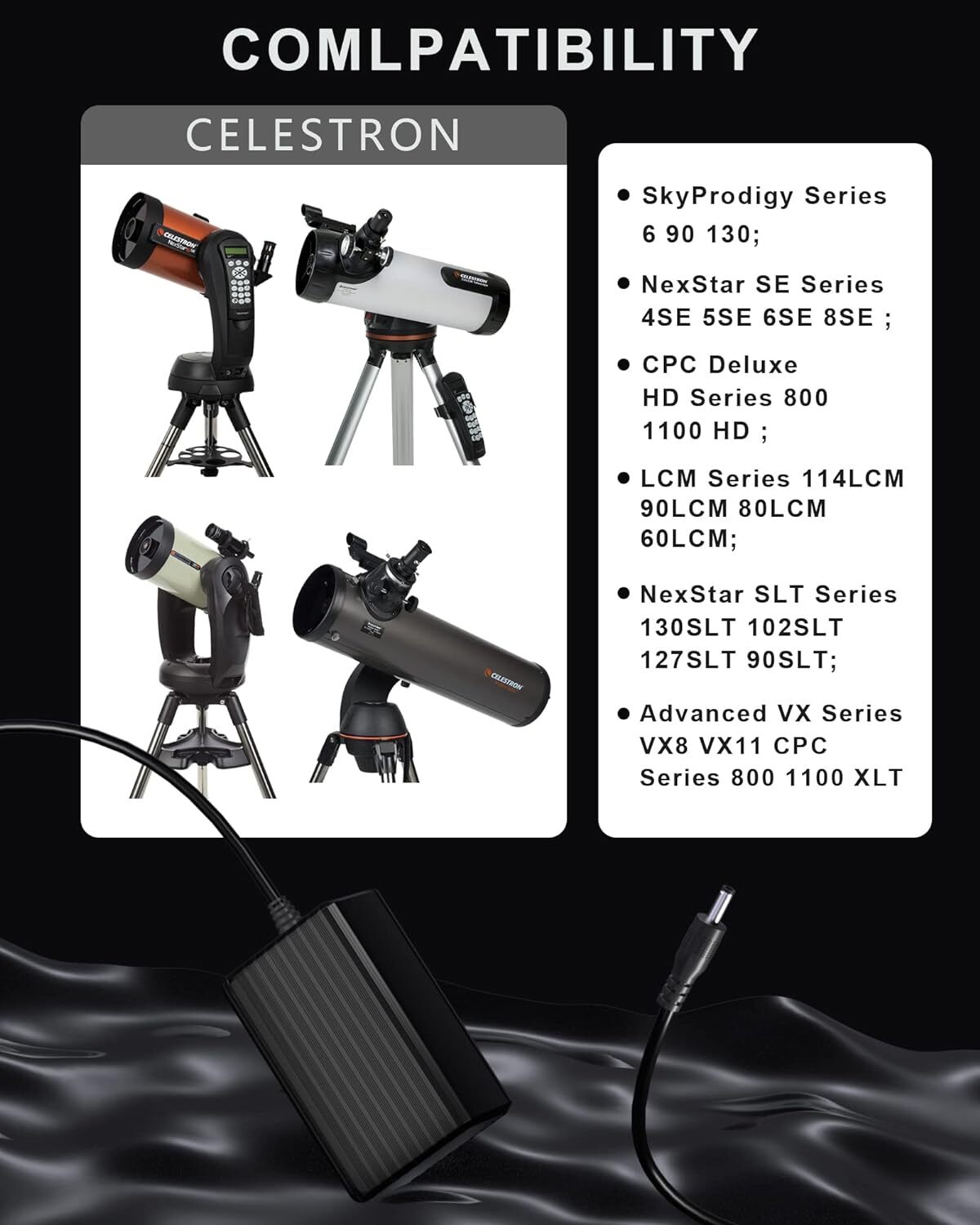 AC Adapter Charger For Celestron NexStar SLT Series 130SLT 102SLT ...