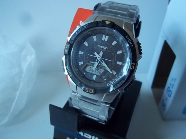 Casio Tough Solar Ana/Digi Watch AQ-S800WD-1EVCF Quartz Men Stainless ...