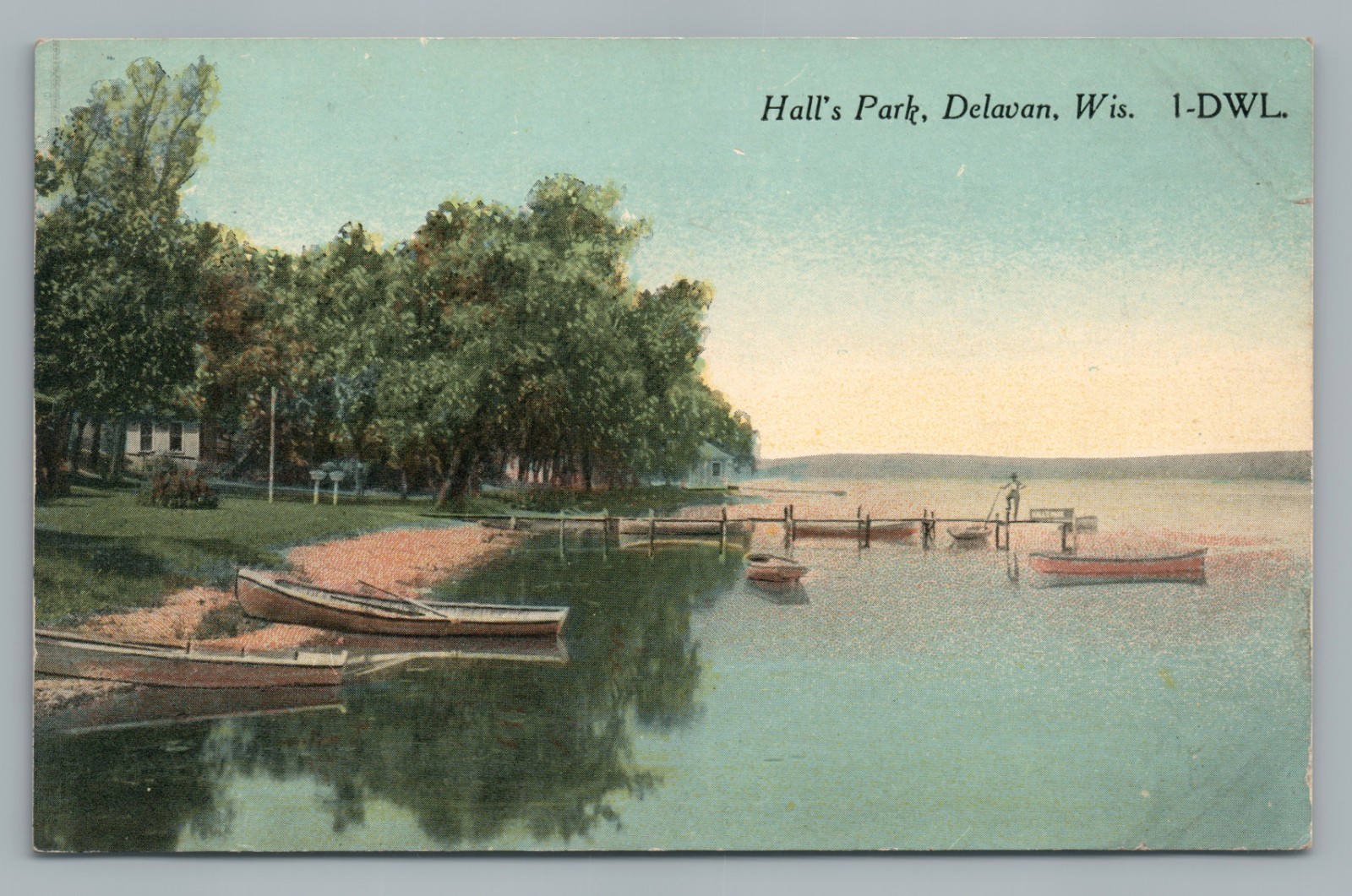 Hall's Park DELAVAN Wisconsin—Rare Antique County Postcard 1916 | eBay