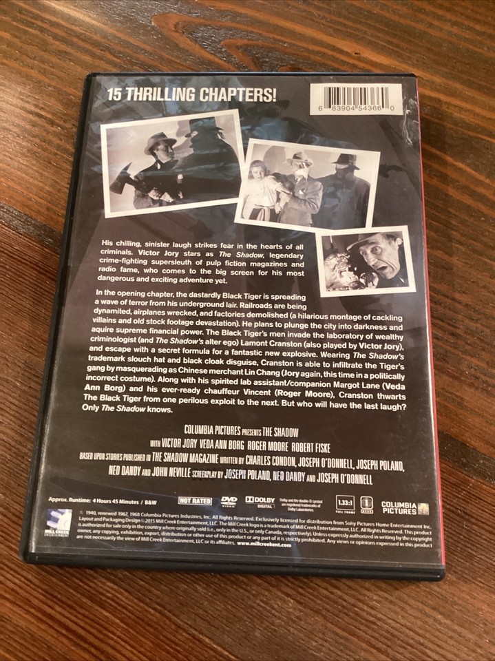“The Shadow” DVD Starring Victor Jory And Veda Ann Borg 15 Chapters | eBay
