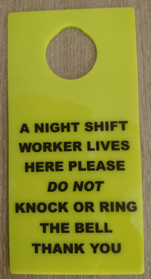 NIGHT SHIFT WORKER DO NOT DISTURB KEEP QUIET SLEEPING DOOR SIGN | eBay ...