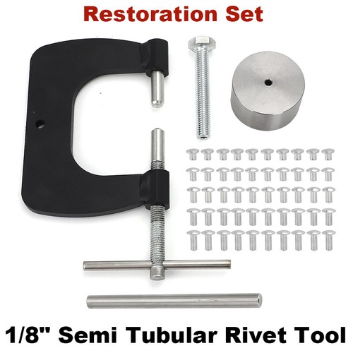 Rivet Tool Kit For 1/8" SEMITUBULAR RIVETS Fixt Dies / Vent Window ...