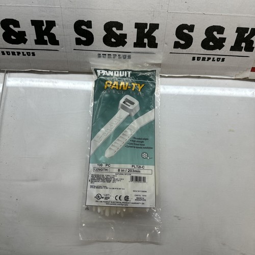 Panduit PLT2I-C 8" Pan-ty Cable Ties 203 mm Natural Nylon High Strength ...