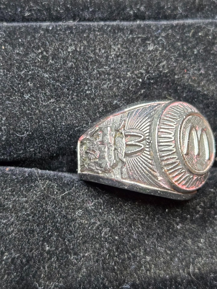 McDonald's Stainless Steel Employee Service Award Ring Size approx. 9.5 ...