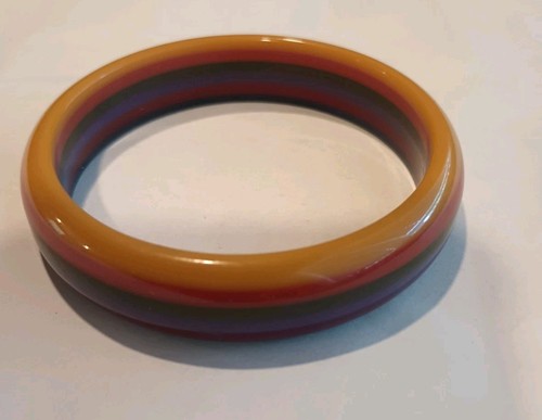 Multicolor Laminated Vintage Plastic Bangle Bracelet 2.5" diameter ...