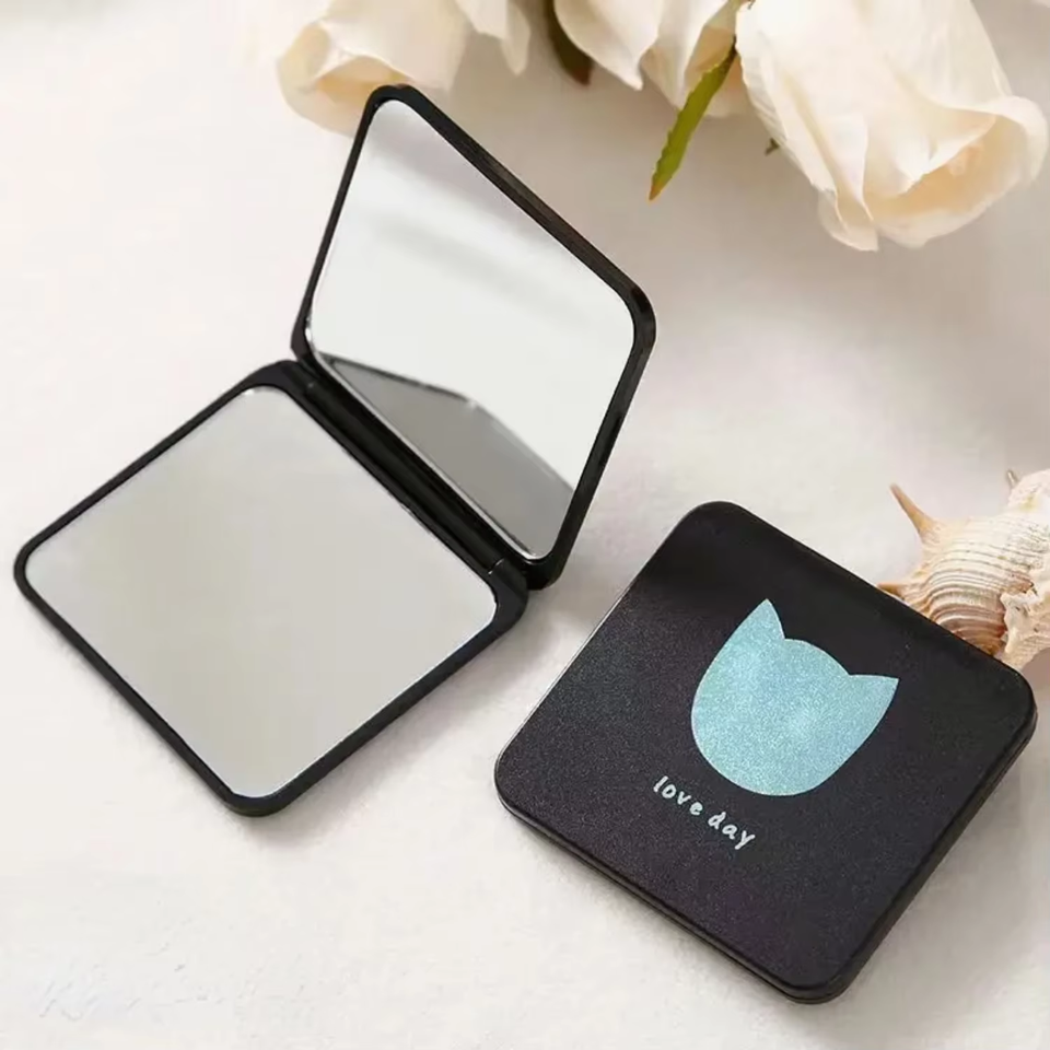 Square Handheld Pocket Mirror, Double-Sided Compact Handbag Makeup ...