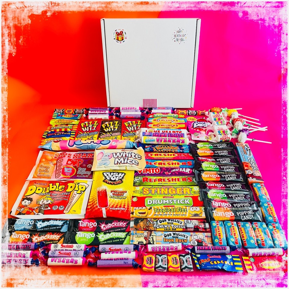 Enormous XXL Retro sweets hamper Gift Box 100 old-fashioned sweets ...