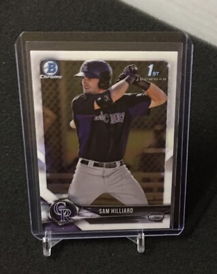 Sam Hilliard 1st Rookie 2018 Bowman Chrome card BCP14 Rockies Prospect ...