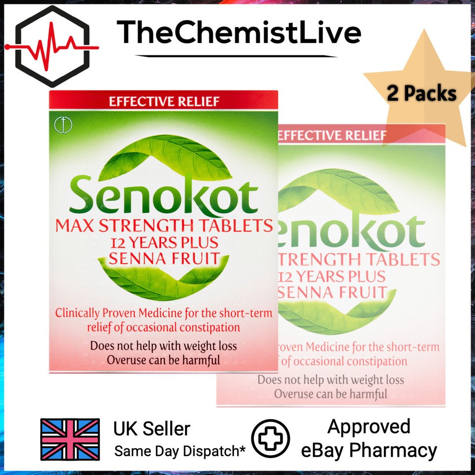 Senokot Senna Fruit Max Strength Constipation Relief 2 x 10 Tablets ...