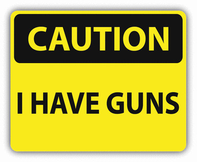 Caution I Have Guns Sign Warning Car Bumper Sticker Decal 5" x 4" | eBay
