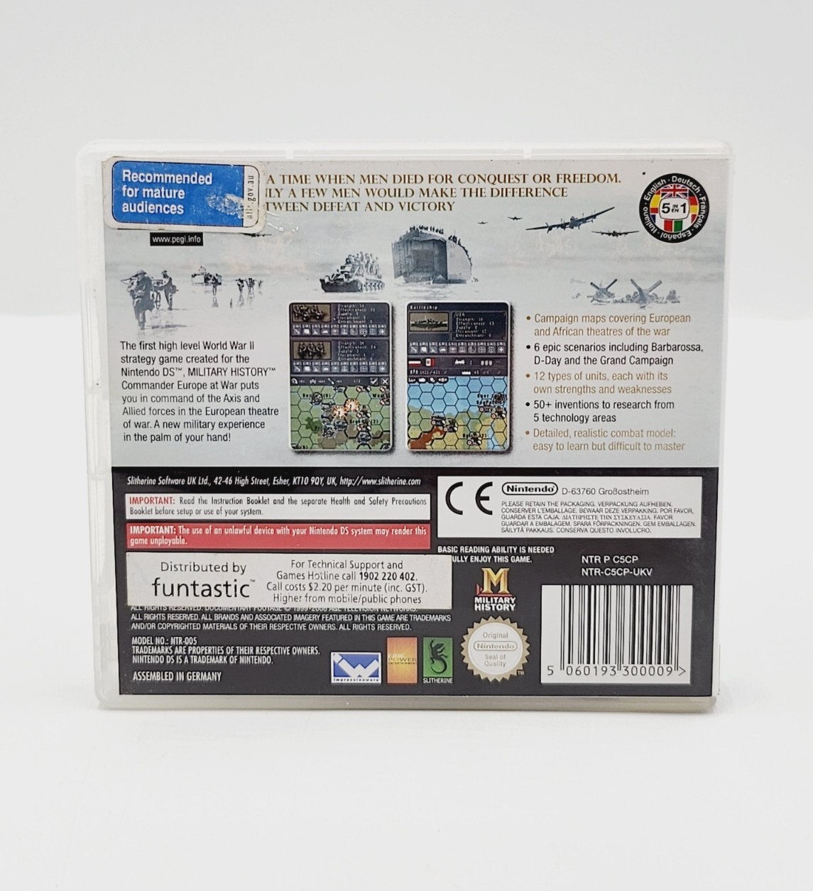 Commander: Europe At War (Military History) Nintendo DS Game- Complete ...