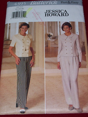 🌹BUTTERICK #4395 - LADIES DOUBLE BREASTED TOP or JACKET & PANTS PATTERN ...