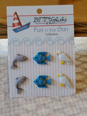 Buttons Galore Fun In The Sun Collection 1/2 to 3/4 shank buttons | eBay