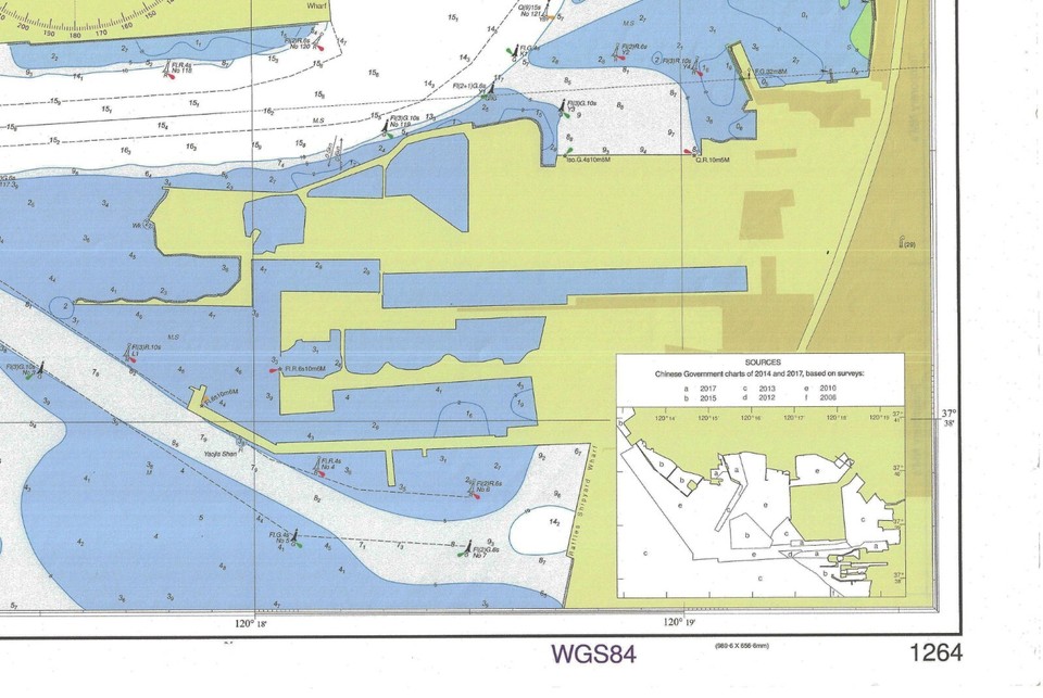 Admiralty 1264 China Bo Hai Longkou Gang Chart Map Maritime Marine Wall ...