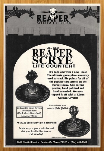 1995 Reaper Miniatures Scrye Counter Print Ad/Poster Fantasy Figures ...