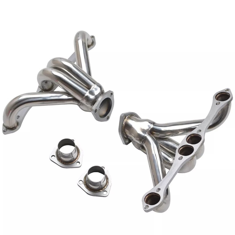 For Chevy Small Block SB V8 262 265 283 305 327 Stainless Steel Exhaust ...