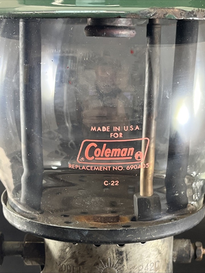 VINTAGE 1949 COLEMAN MODEL 242C SINGLE MANTLE LANTERN TANK SUNSHINE OF ...