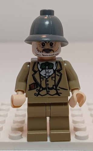 LEGO Henry Jones Sr Minifigure Dark Bluish Gray Pith Helmet iaj002 ...