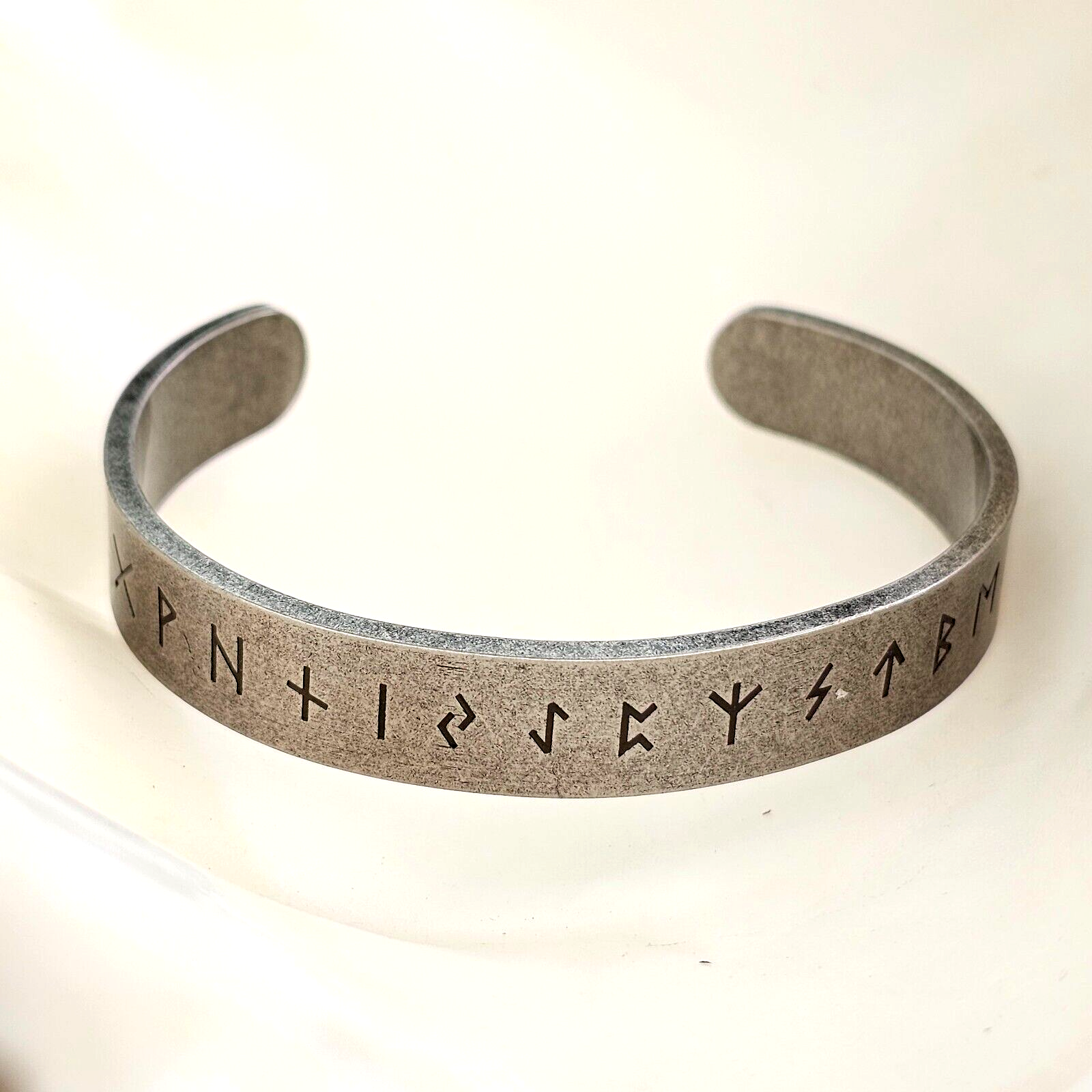 Rune Bracelet Cuff Oath Ring Aged Metal Bracelet Elder Futhark Runes ...