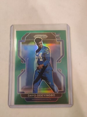 DAYO ODEYINGBO 2021 PANINI PRIZM "GREEN PRIZM" ROOKIE FOOTBALL CARD ...