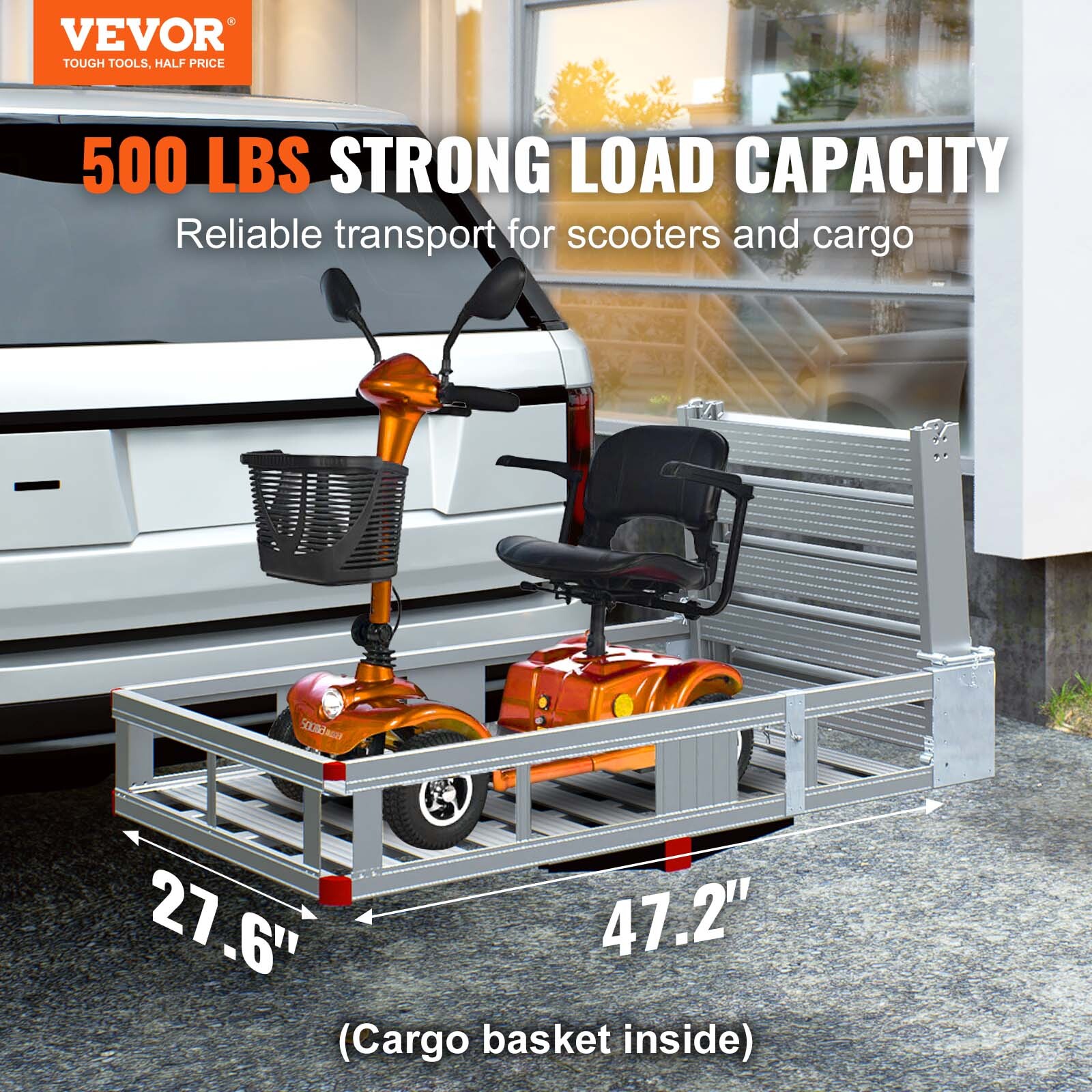 VEVOR Aluminum Scooter Carrier Foldable Cargo Hitch Mount Mobility ...