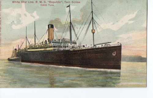 VINTAGE SHIPPING postcard: WHITE STAR LINE RMS REPUBLIC 1906 | eBay