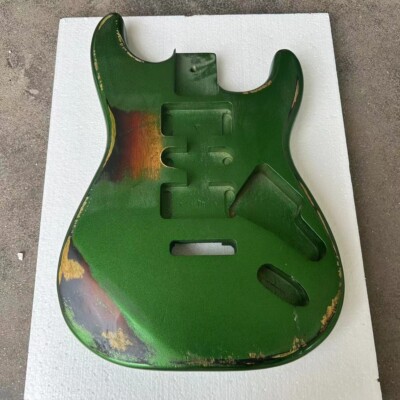 Dark Green Heavy relic vintage ST electric guitar body kit DIY | eBay