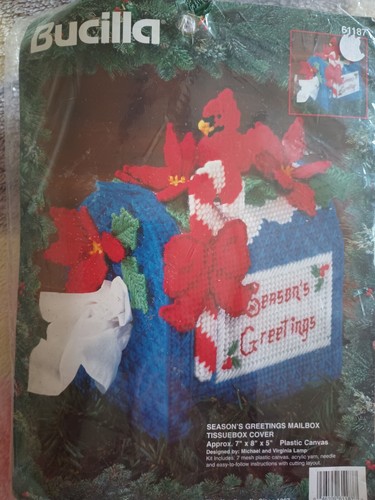Bucilla Christmas Seasons Greetings Mailbox Tissue Box Cover 61187 ...