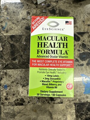 Eye Science® Macular Health Formula, 60ct Advanced Ocular Vitamin 02/ ...