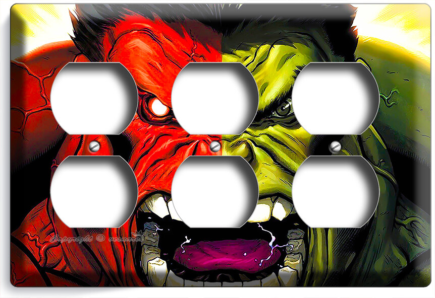 RED GREEN ANGRY HULK ANIME SUPERHERO LIGHT SWITCH OUTLET WALL PLATES ...