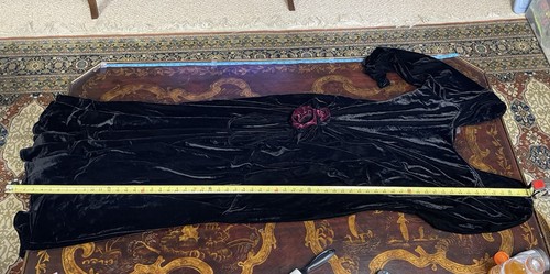 VTG The Pyramid Collection Black Velvet Maxi Dress Gown Ruched ...