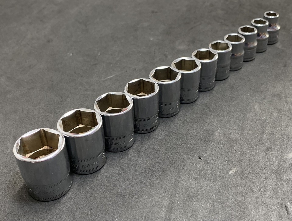 Snap-on Tools 12pc 3/8" Flank Drive Metric 6pt 8-19mm Shallow Socket ...