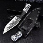 Drop Point Knife Fixed Blade Hunting Survival Tactical Army Stainless ...