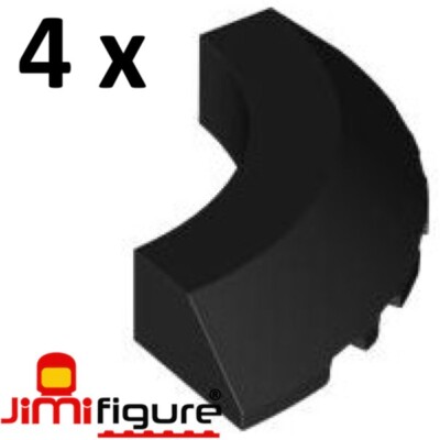 NEW 4 x LEGO Brick Round Corner 5x5 with Slope 45 Degree No Studs Black ...