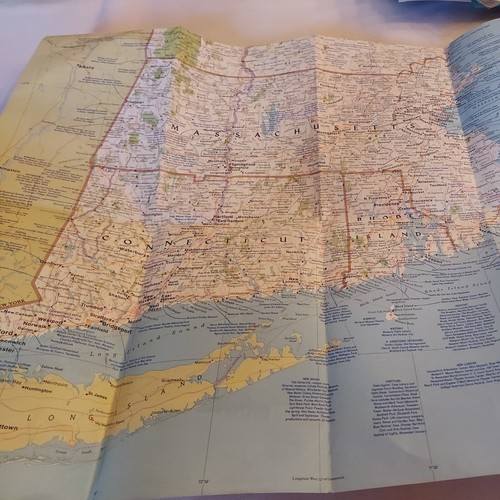 Vintage 1975, Close-Up USA: Map Of New England States By National ...