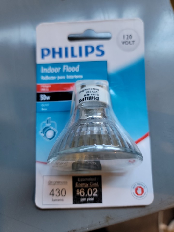 Philips Halogen MR16 Lamp Flood 50 Watts GU10 Base 6PK 120V 415745 (X3 ...