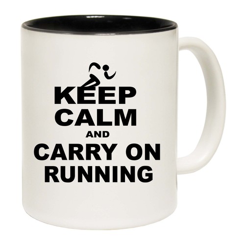Keep Calm And Carry On Running Funny Novelty Coffee Mug GIFT BOXED ...